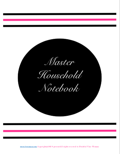 FVWoman's Master Household Notebook - Fruitful Vine Woman