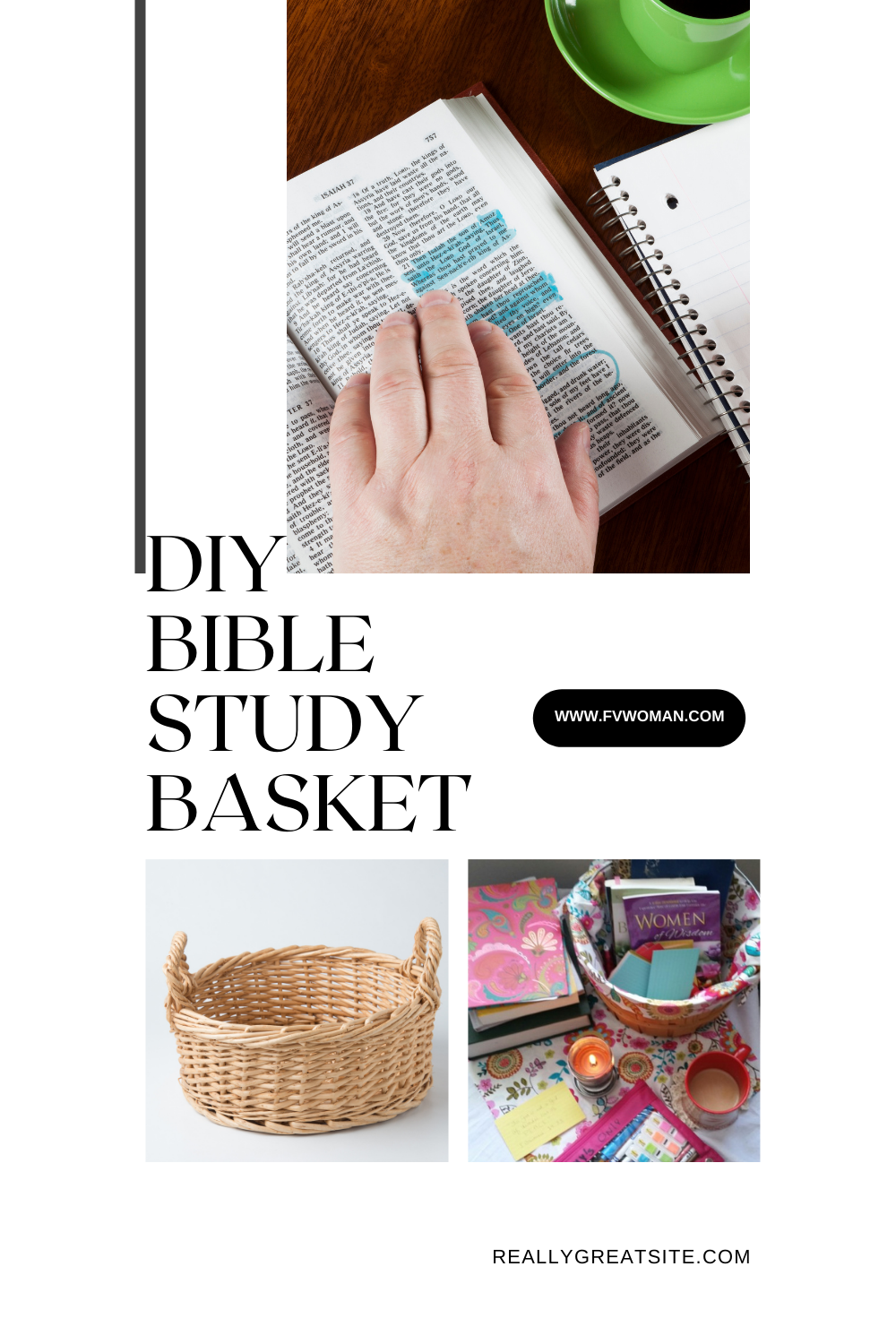 DIY Bible Study Basket and Personal Study Space